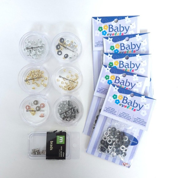 Office | Making Memories Lot Of Eyelets Variety Brads Gold Silver White ...